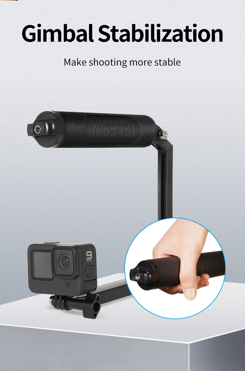 TELESIN 3-Way Multifunctional Monopod/Tripod Pole w/ Floater for Action ...