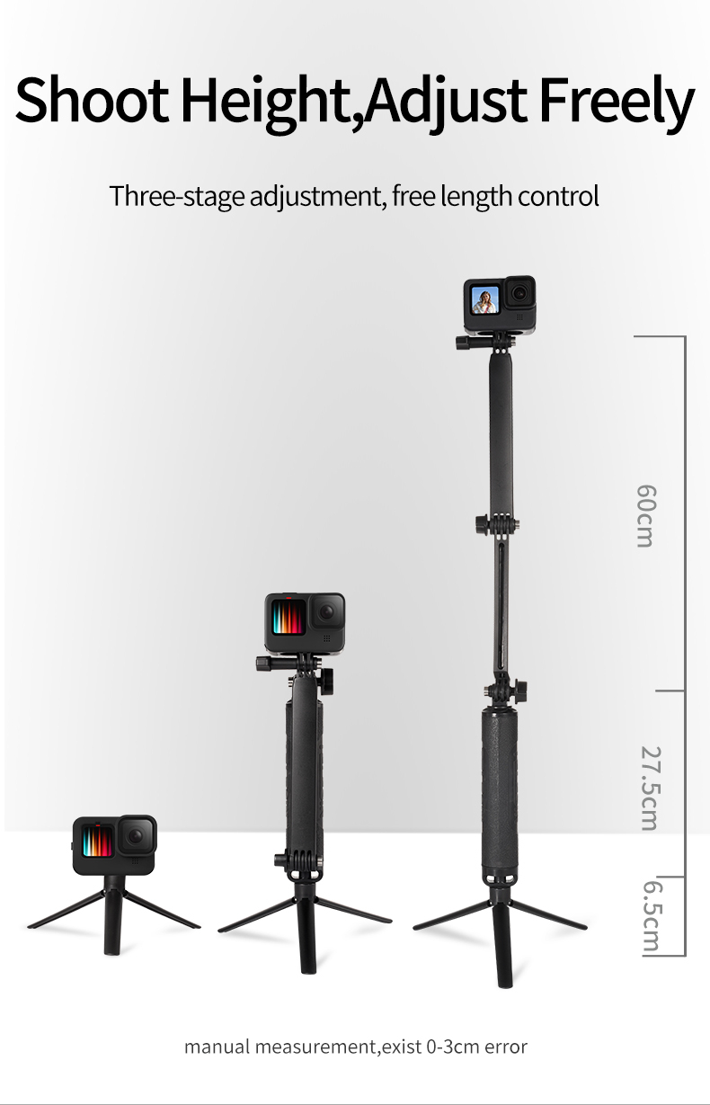 TELESIN 3-Way Multifunctional Monopod/Tripod Pole w/ Floater for Action ...