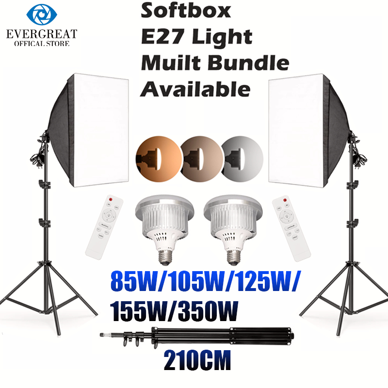 Softbox 50x70cm stduio continuous lightting with 3 Colors Temperature ...