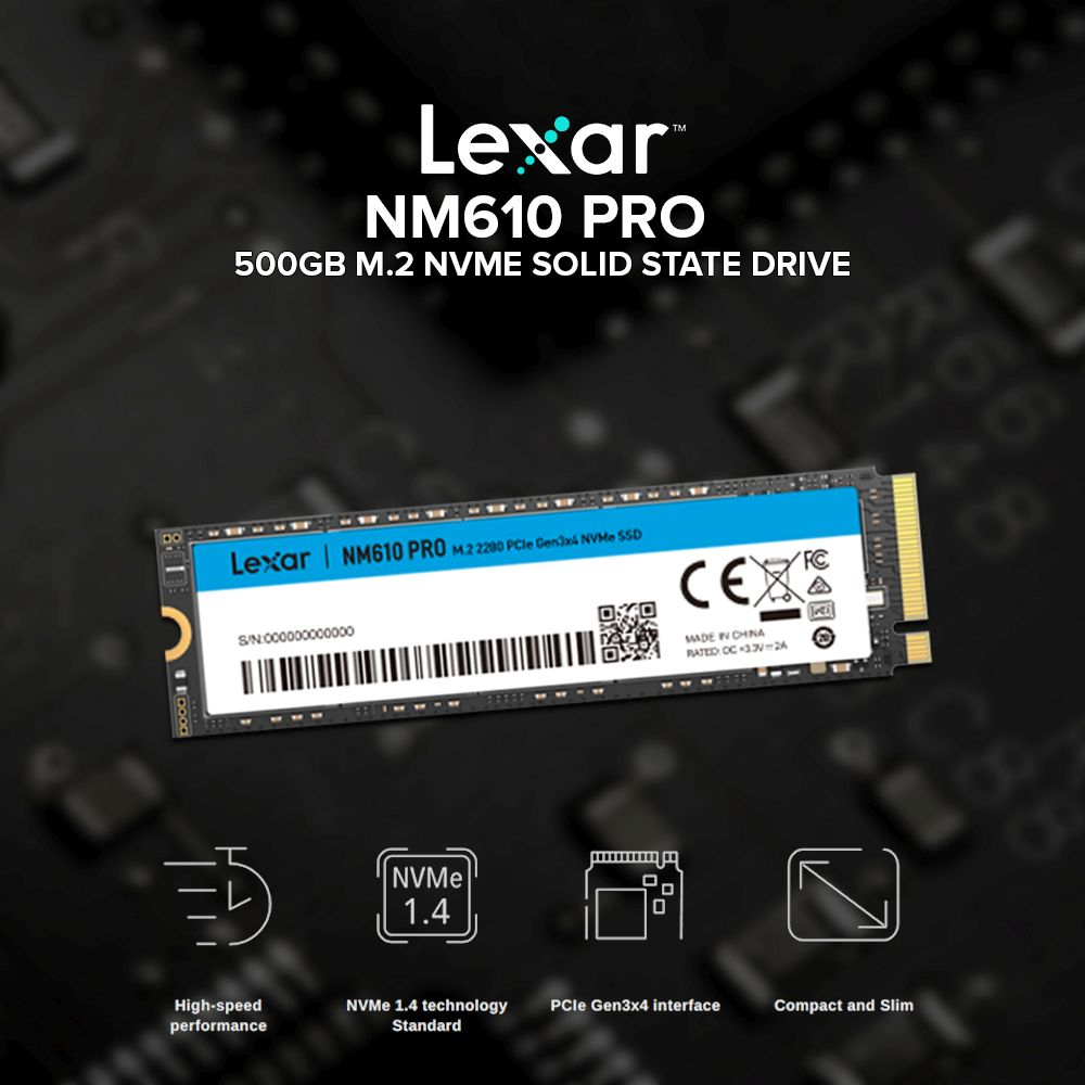 EasyPC | Lexar NM610 Pro 500GB/1TB M.2 NVME Solid State Drive Compact ...
