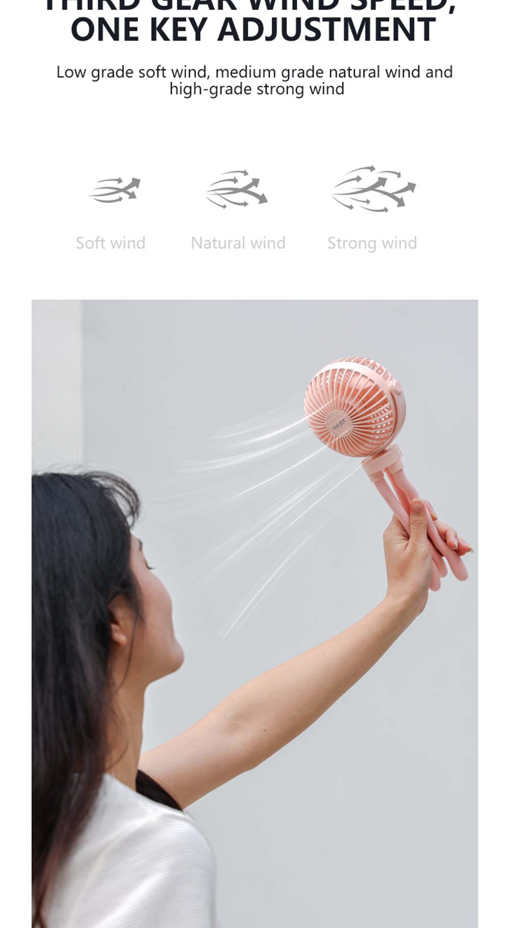 TYLEX XM44 Multifunctional Mini Portable Fan 360 Degree Tilt Deformable ...