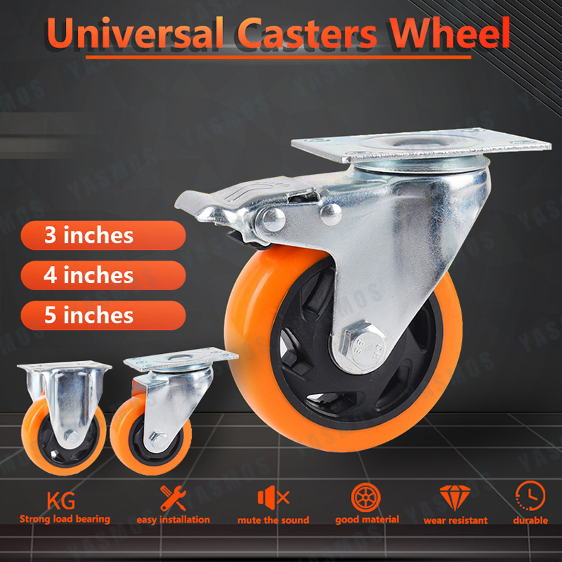 (1PC)Caster wheel heavy-duty trolley wheel set swivel fixed lock caster ...