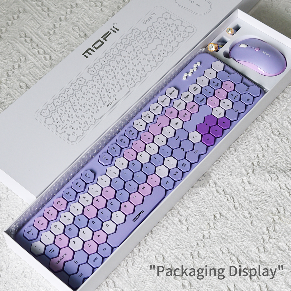 MOFii Honey S Cute Fashion Wireless Office Rhombus Keyboard and Mouse ...