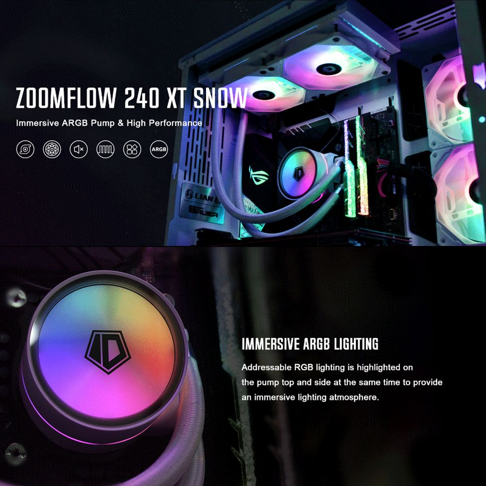 EasyPC | ID Cooling Zoomflow 240XT and 360XT AIO ARGB cpu Liquid Cooler| Black and White ...