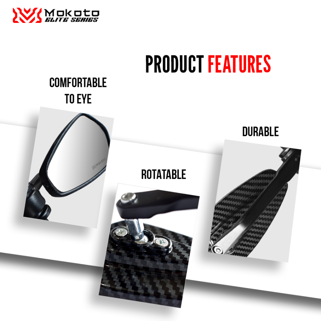 MOKOTO ELITE SERIES SMOKE TINT BAR END SIDE MIRROR MOTO-ES-7375 GECKO ...