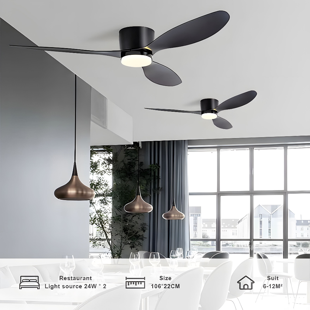 Nordic modern ceiling fan big size 3 blade electric fans and remote ...