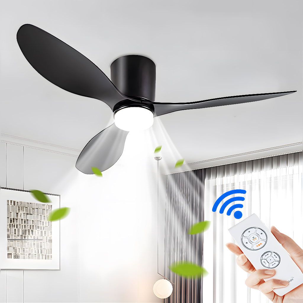 Nordic modern ceiling fan big size 3 blade electric fans and remote ...