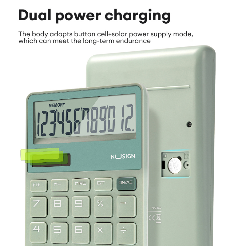 Nusign by Deli ENS042 Dual Power Calculator Big Screen Calculators ...