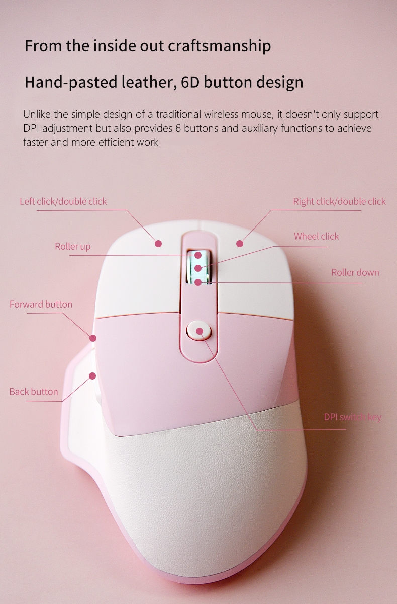 MOFII GEEZER M4DM Wireless USB Bluetooth Dual-mode Office Fashion Mouse ...