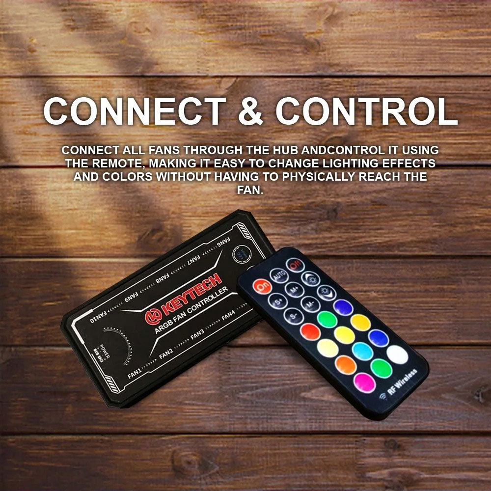 EasyPC | Keytech Tornado 3in1 PC Case Fan RGB| Control Hub| Remote ...