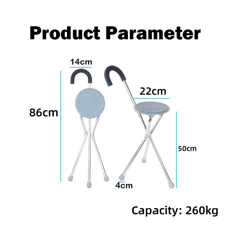 【Fast Delivery】Cane Seat Combo 100KG Capacity 2 in 1 Folding Portable ...