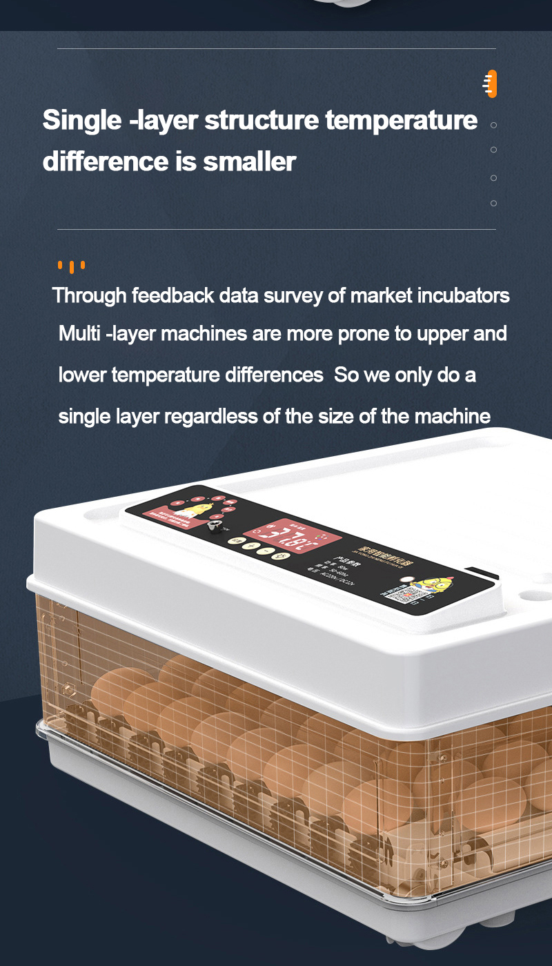 48/64/130 Eggs Incubator 220V/12V Fully Automatic Egg Incubator ...