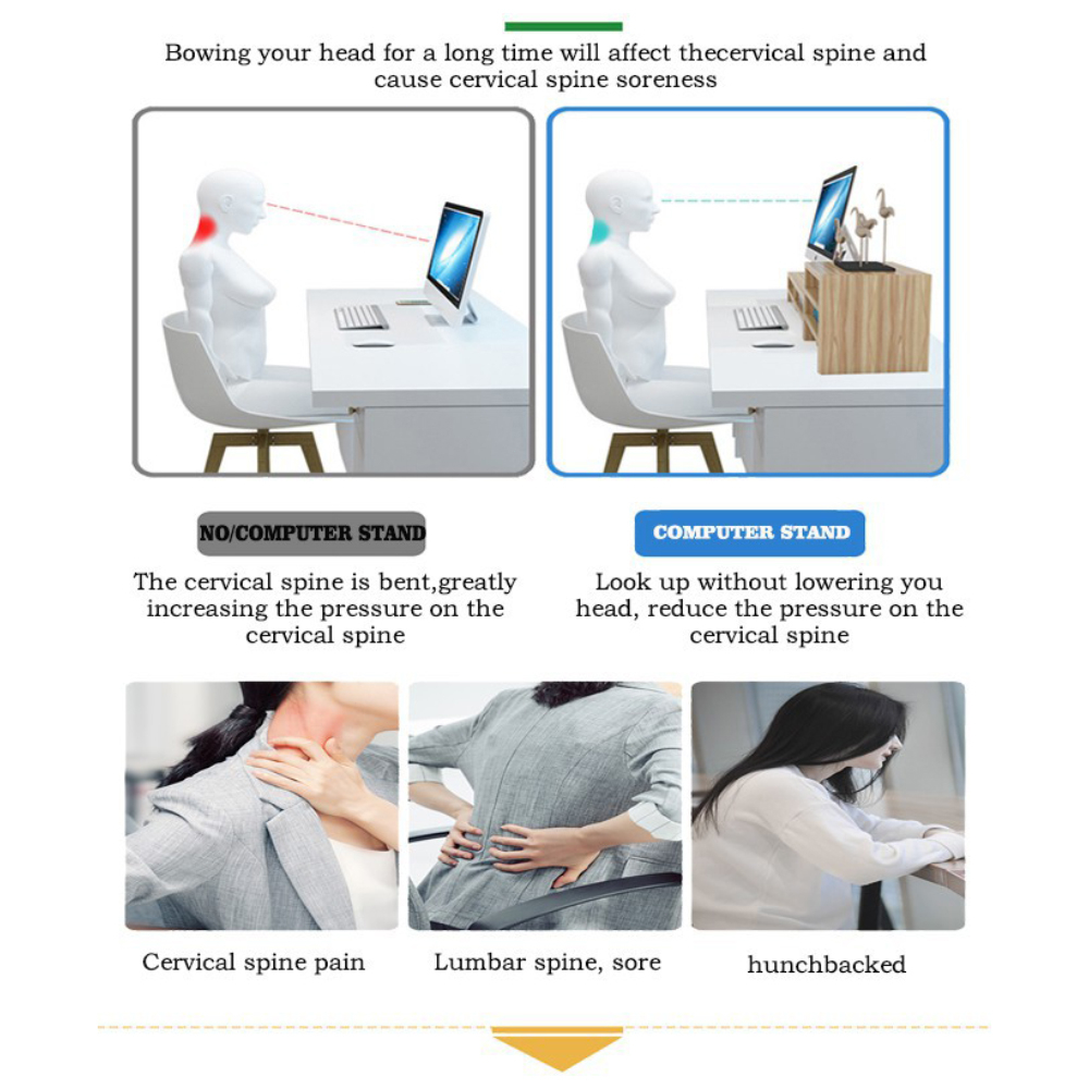 Wooden Computer Monitor Screen Increased Holder Bracket Computer Stands ...