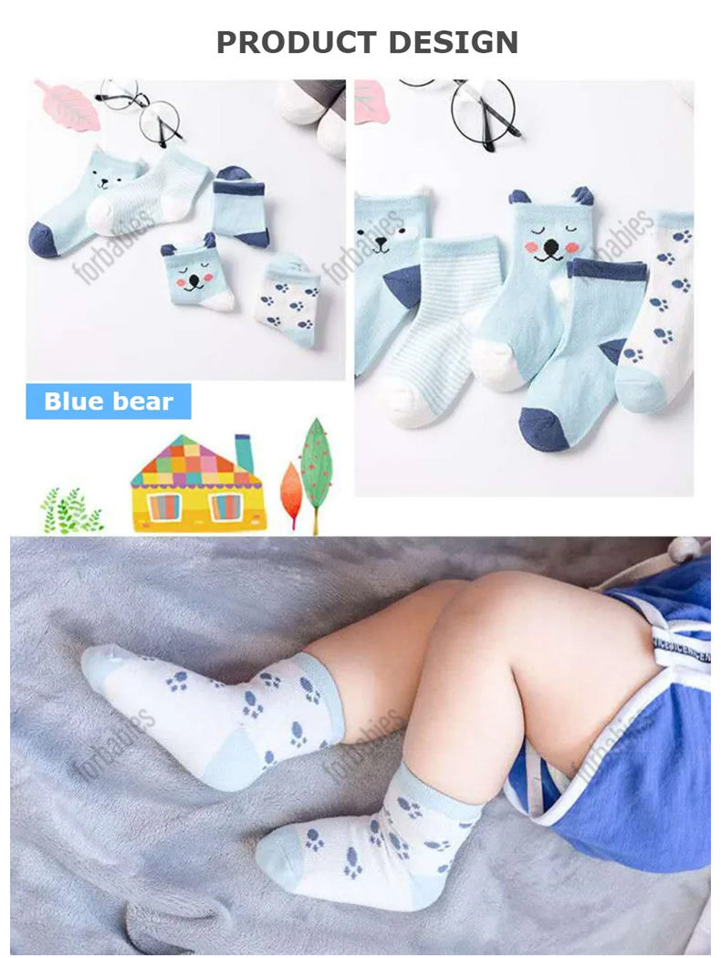 5 pairs/set Cute Soft Cotton Baby Socks newborn 0-6years old | Shopee ...