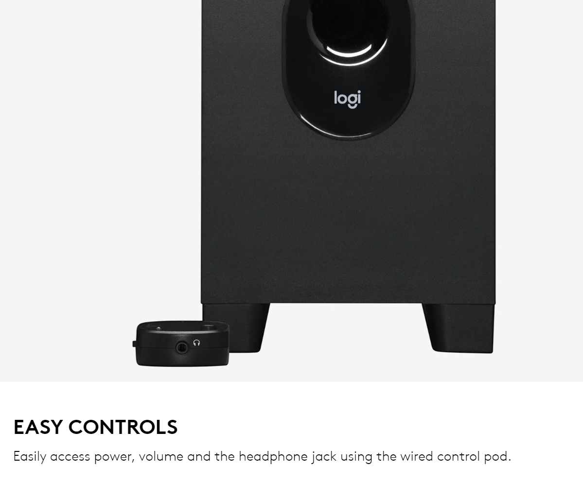 Logitech Z313 25W Speakers with Subwoofer, Volume, and Headset Controls ...
