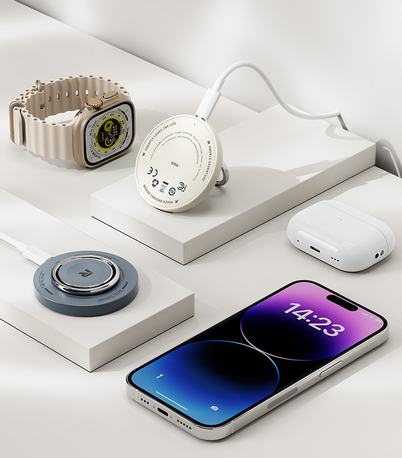 Rock Space W51 Magnetic Mount 3 in 1 Wireless Charger for Apple Watch ...