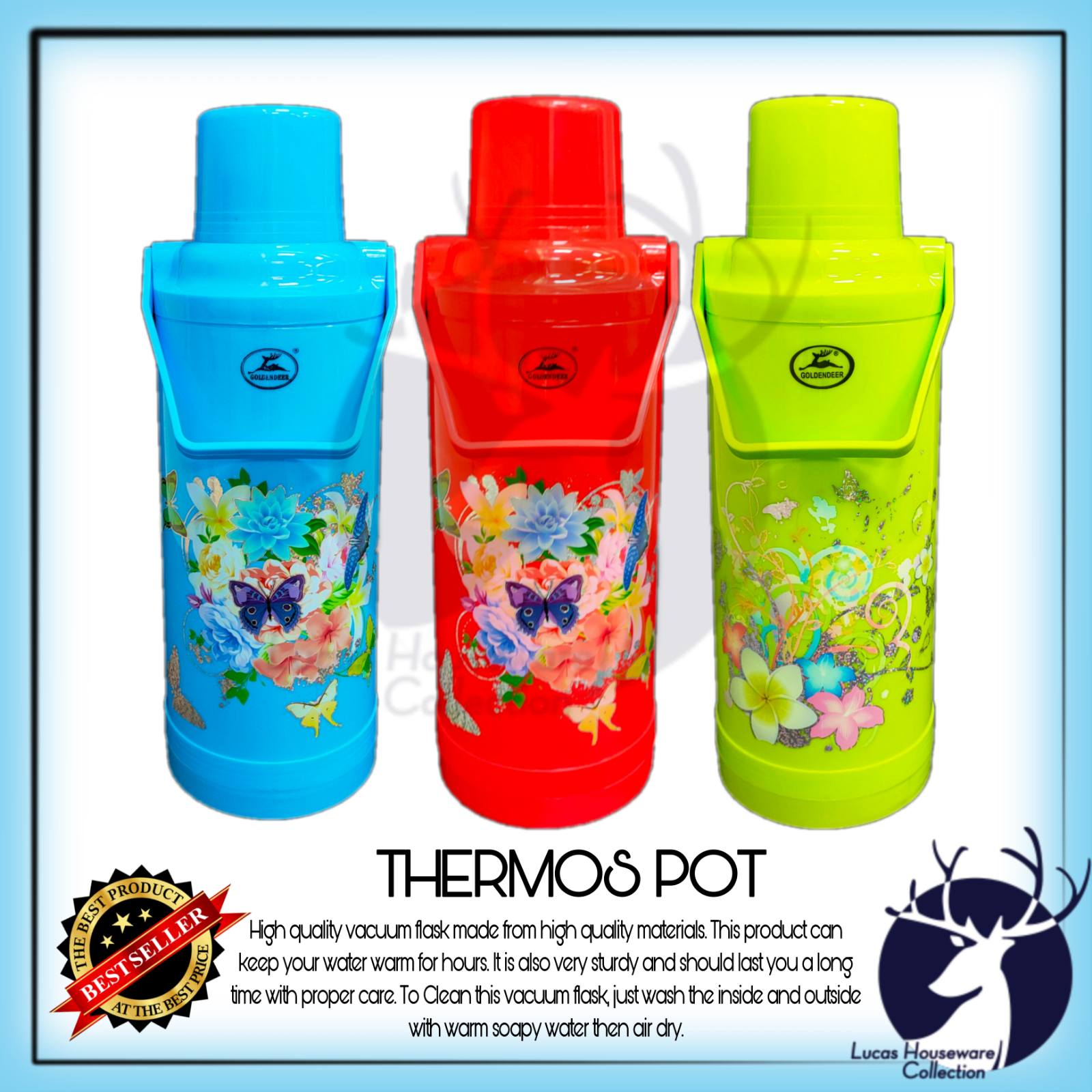 PLASTIC THERMOS METAL THERMOS THERMOS VACUUM FLASK FULLY INSULATED ...