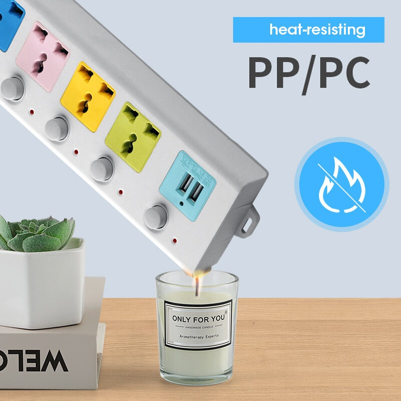 Zeus Multi Function Socket Extension Outlet With 4 Power Socket And 2