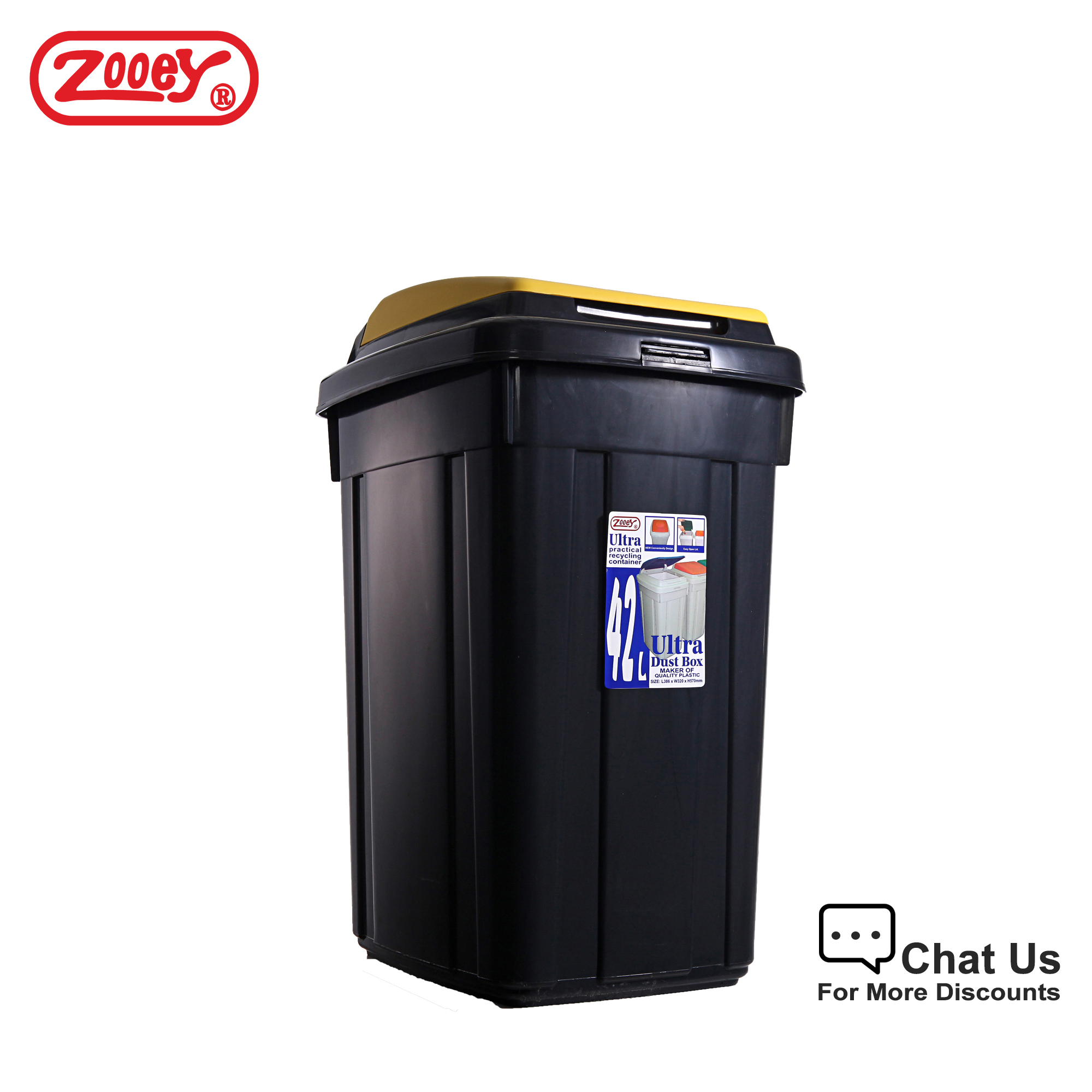 Zooey Ultra Dust Box/Trash Bin/Waste Bin 42L Stock No. 2000 | Shopee ...