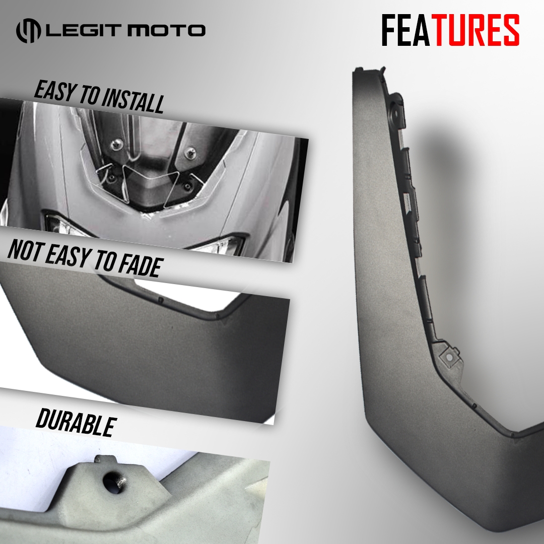 LEGITMOTO YAMAHA NMAX V2 BIG U FRONT COVER MATTE GRAY FOR NMAX V2 ...