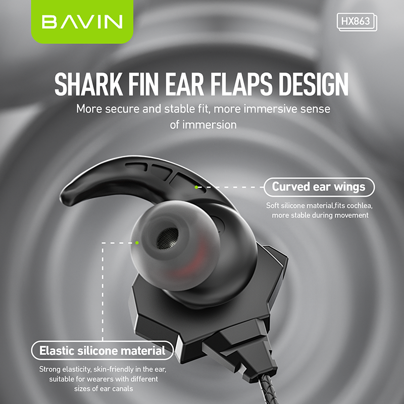 BAVIN HX863 For Gaming Wired Earphone Hifi Audio Stereo Sound Headset W ...