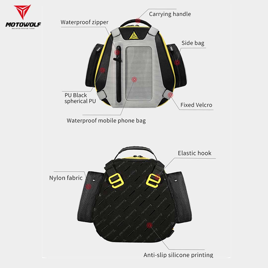 MOTOWOLF Waterproof Tank Bag With Phone Holder 6.5L MDL0711 | Shopee ...