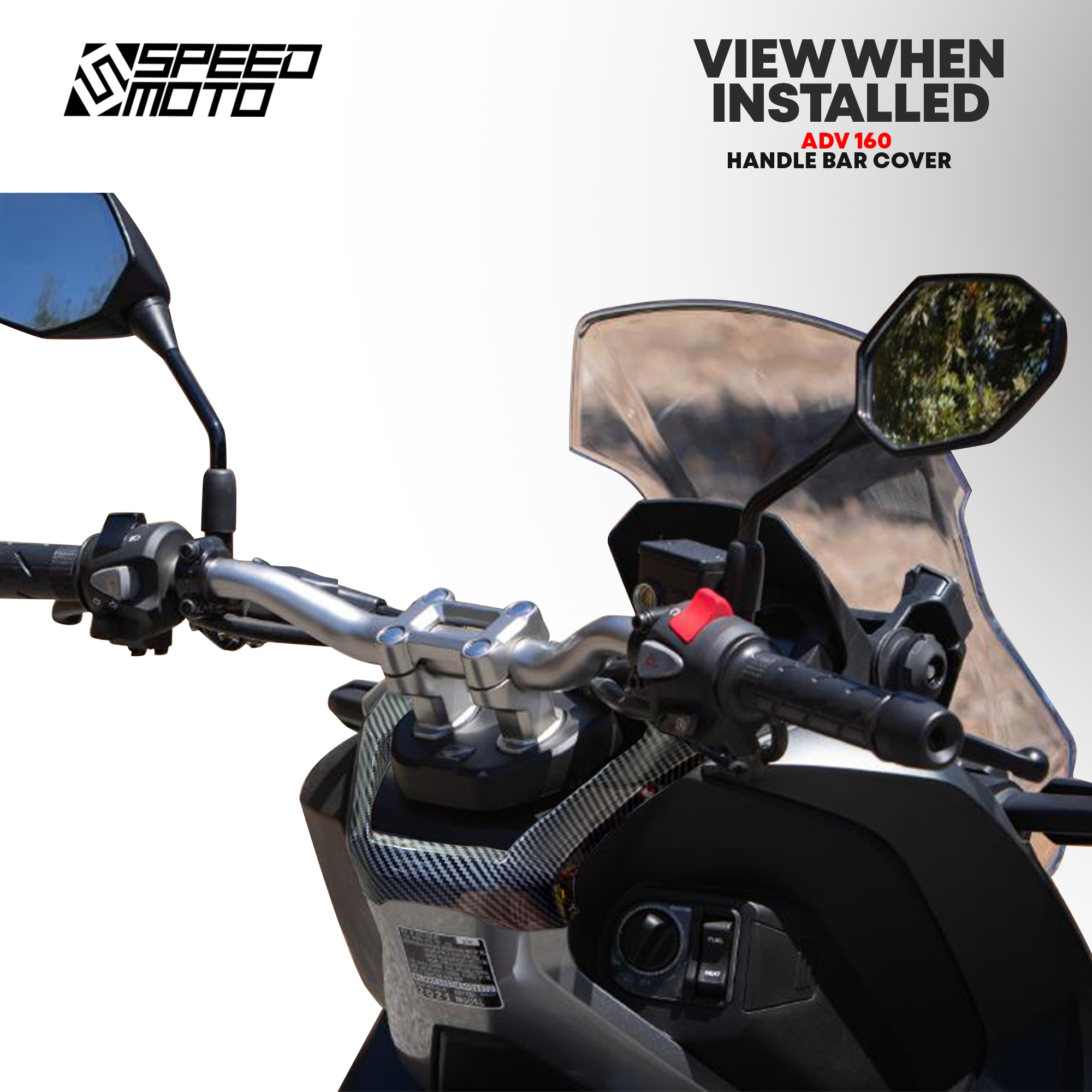 HONDA ADV 160 HANDLE BAR MOUNT COVER GLOSSY CARBON FOR ADV 160 MOTORCYCLE 1PC | Shopee Philippines
