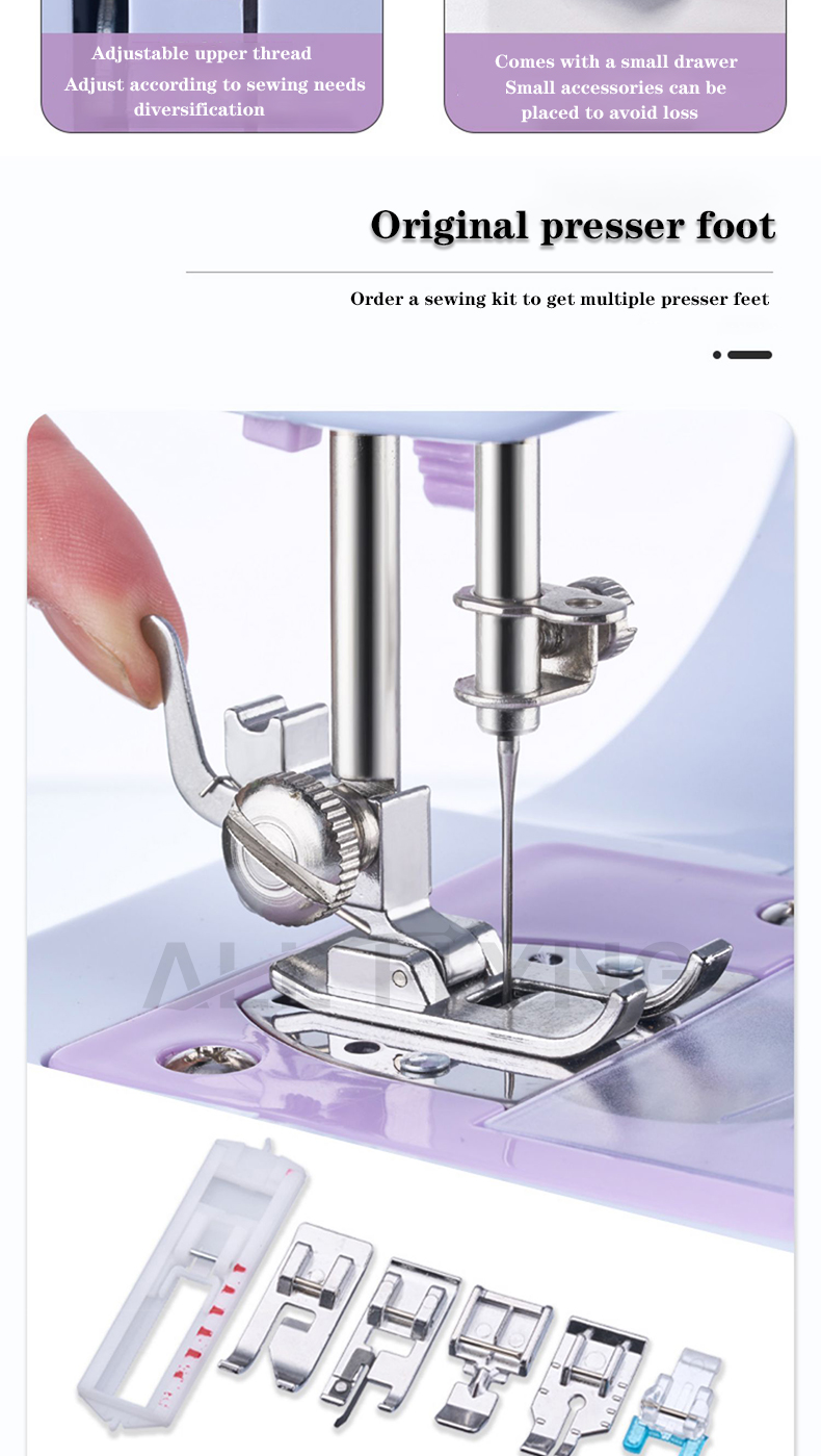 【ALL FLYING】Portable Sewing Machine Mini Electric Household 12 Stitches ...