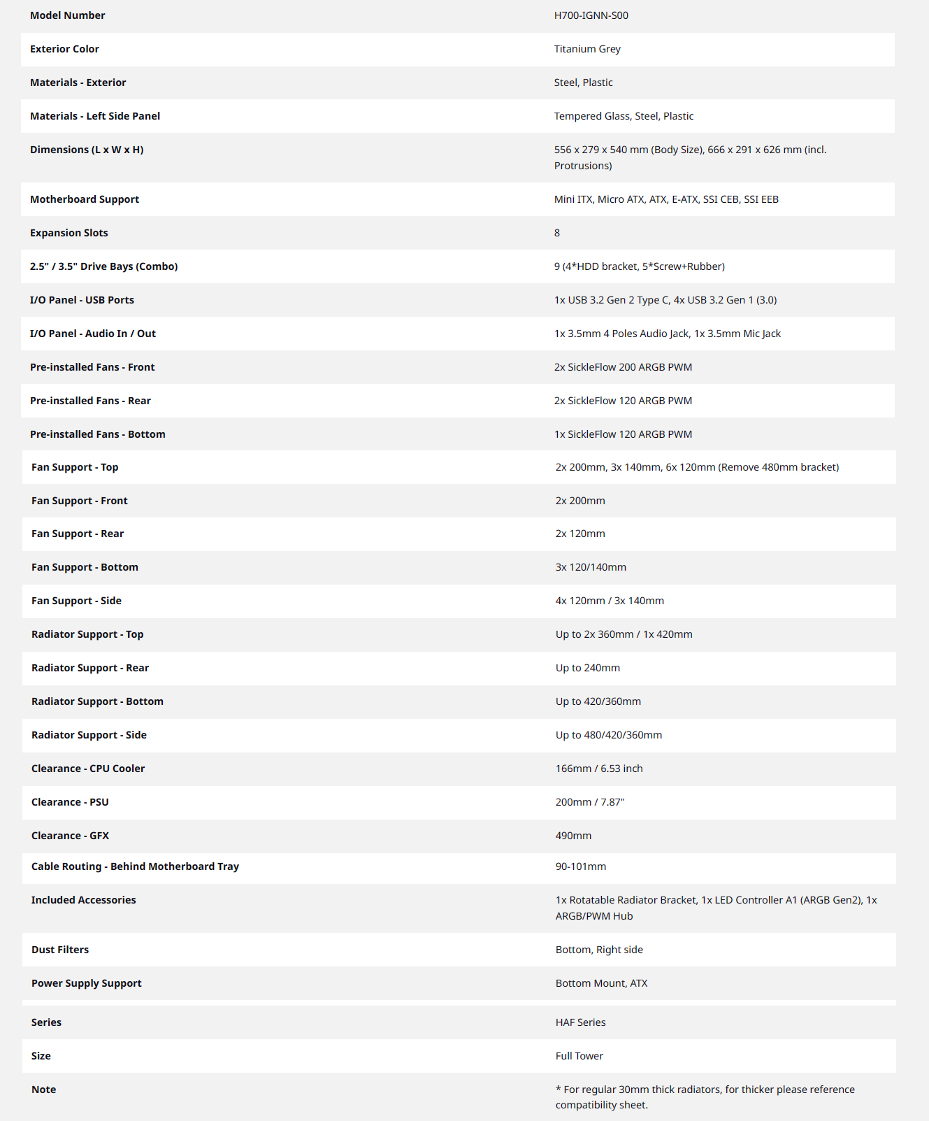 Cooler Master HAF 700 PC Case / Full Tower / Rotatable Radiator Bracket ...