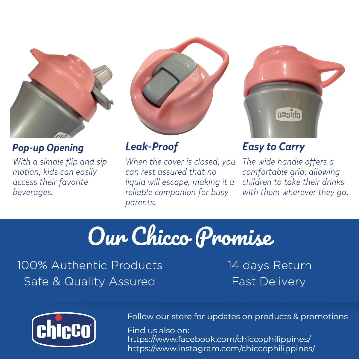 Chicco Kids Pop-up Cup 2 Years Old And Above - Pink | Shopee Philippines
