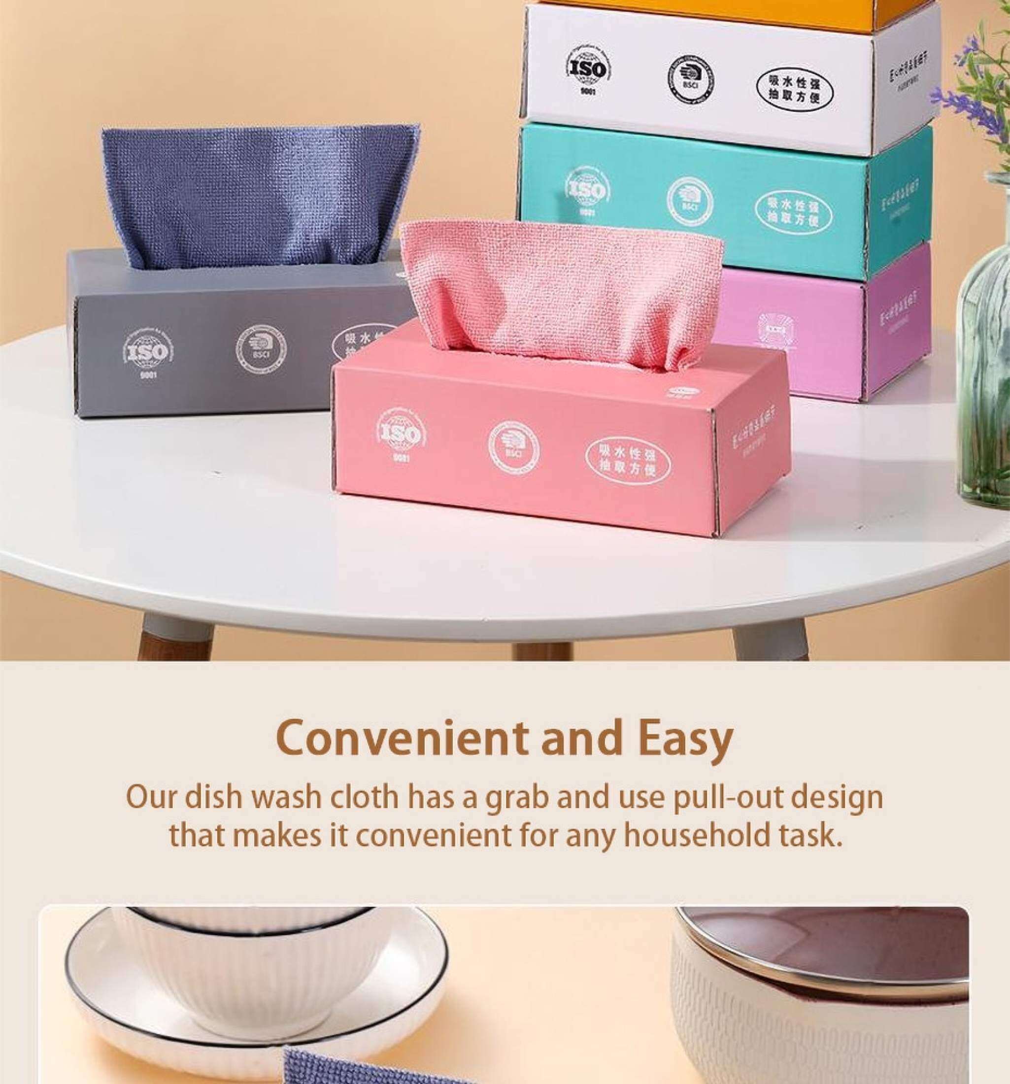 20pcs/box kitchen Cleaning towels Reusable Absorbent Microfiber Kitchen ...