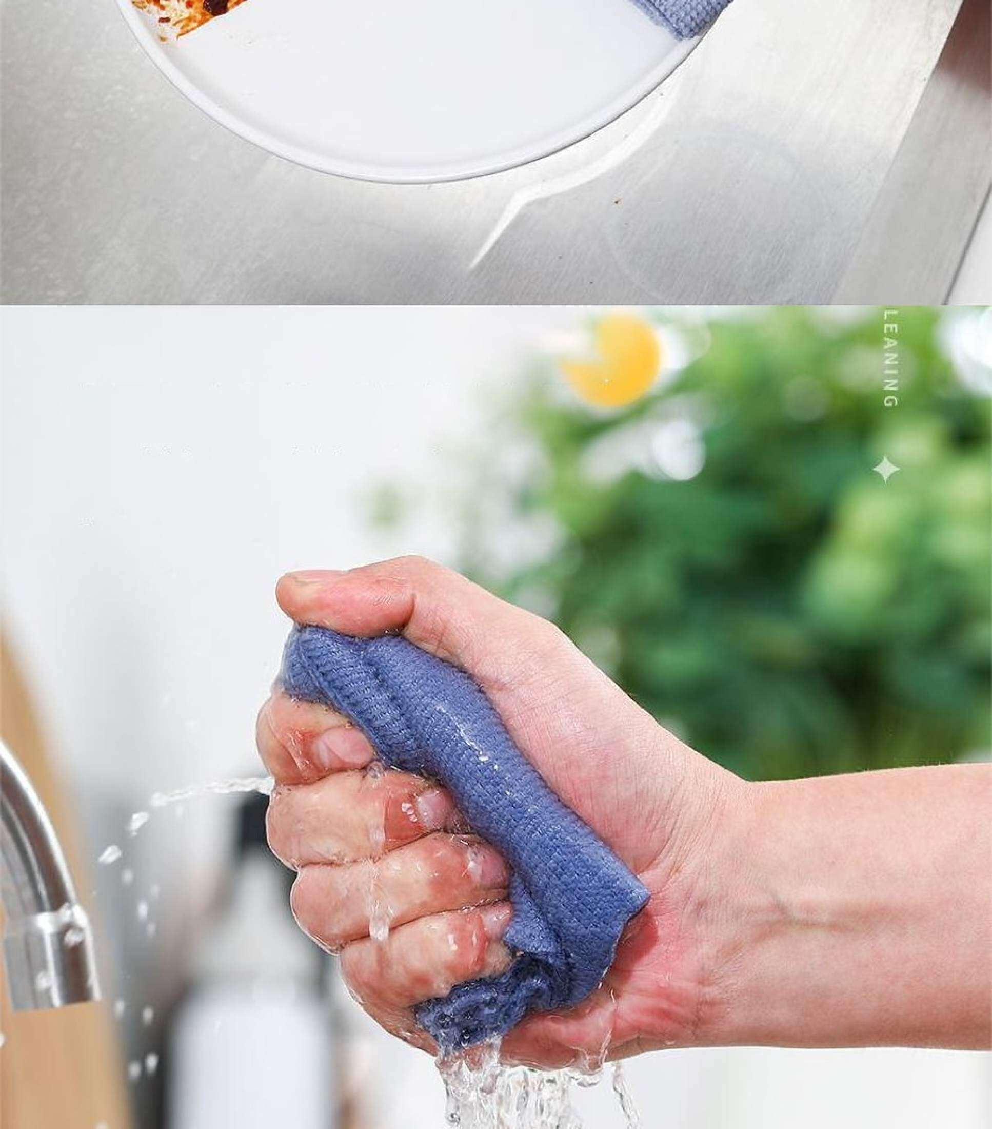 20pcs/box kitchen Cleaning towels Reusable Absorbent Microfiber Kitchen ...