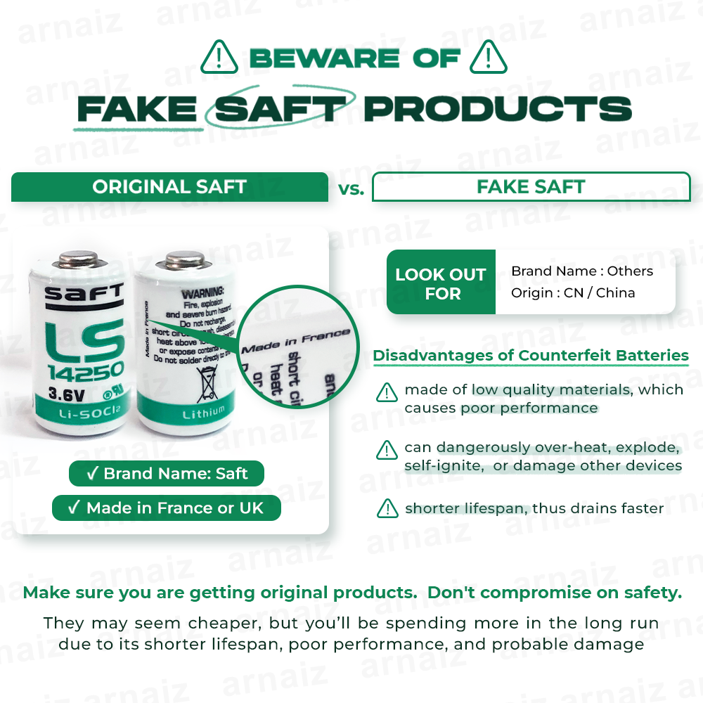 SAFT LSH14 BATTERY C Primary lithium-thionyl chloride 3.6v 5800mah ...