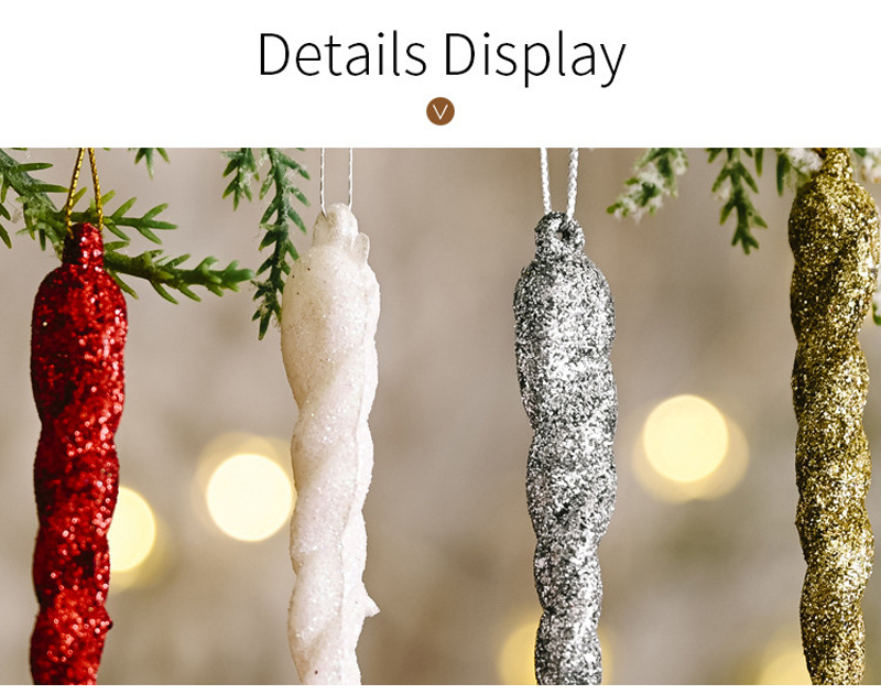 12 Pcs/Pack Christmas Simulation Icicle Ornaments Xmas Tree Hanging ...