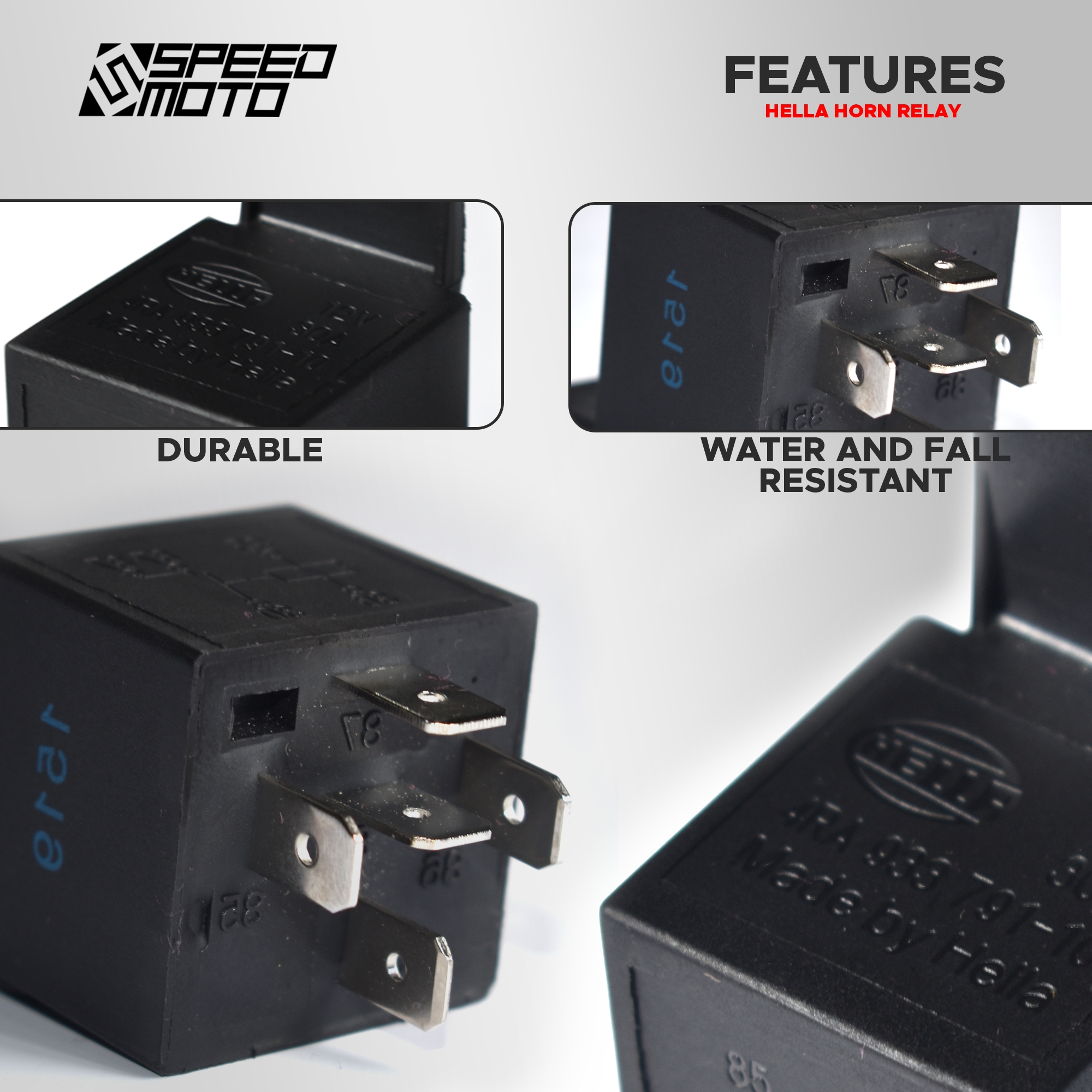HELLA 5 PIN HORN RELAY 12V-30A DUAL OUTPUT 1 PC FOR ANY MOTORCYCLE ...