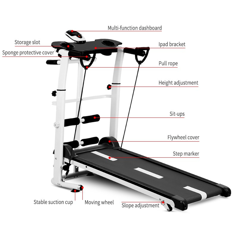JF Treadmill Multifunctional Manual Treadmill Foldable Walking Machine ...