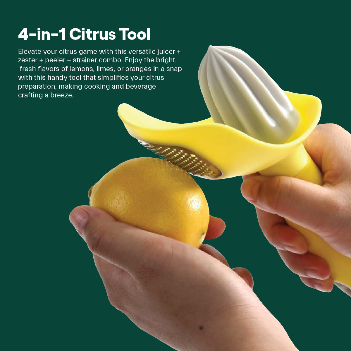 Famco 4-in-1 Citrus Tool, Versatile Juicer Zester Peeler Strainer Combo ...