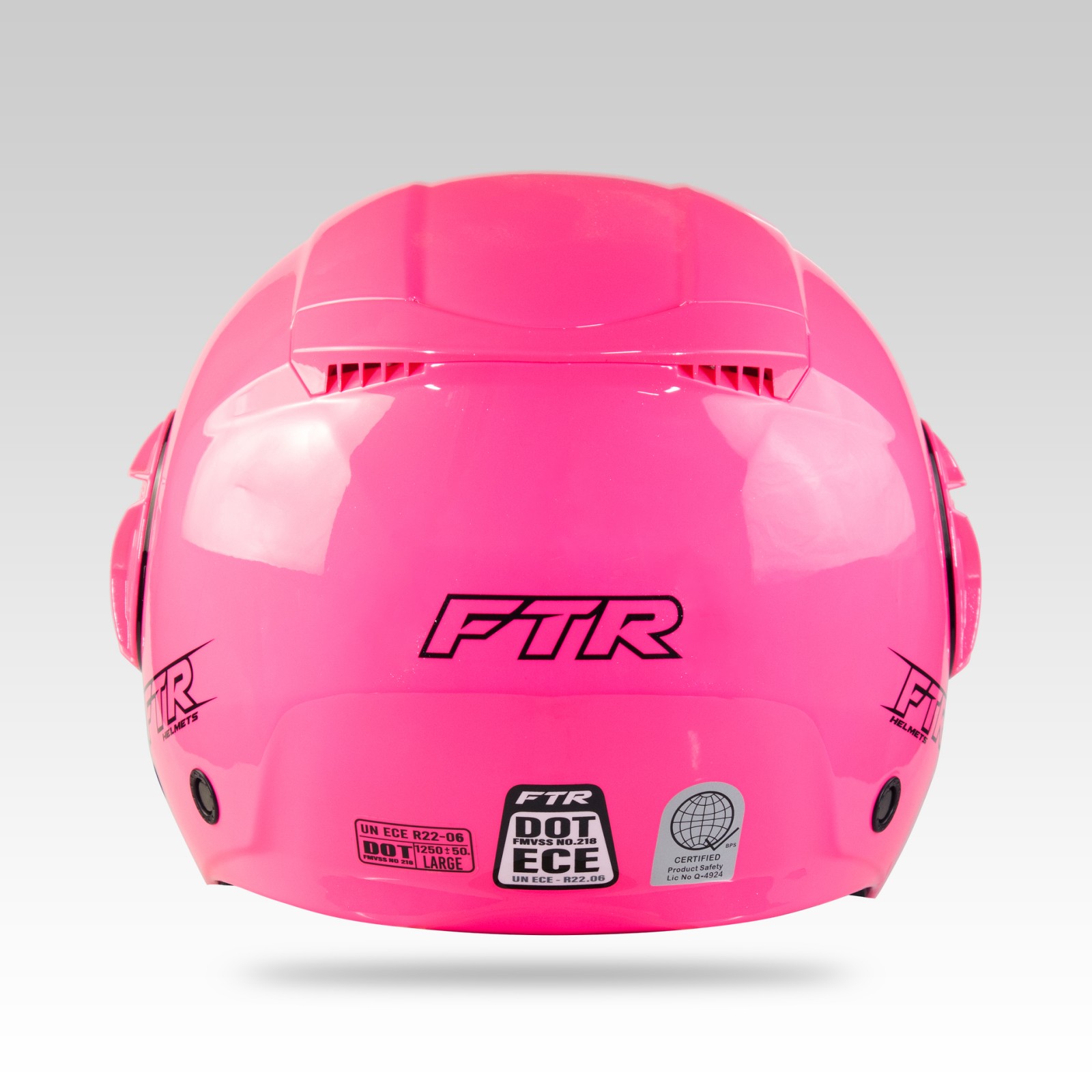 FTR Helmets Urban - Solid Glossy Pink Half Face Open Face Dual Visor ...