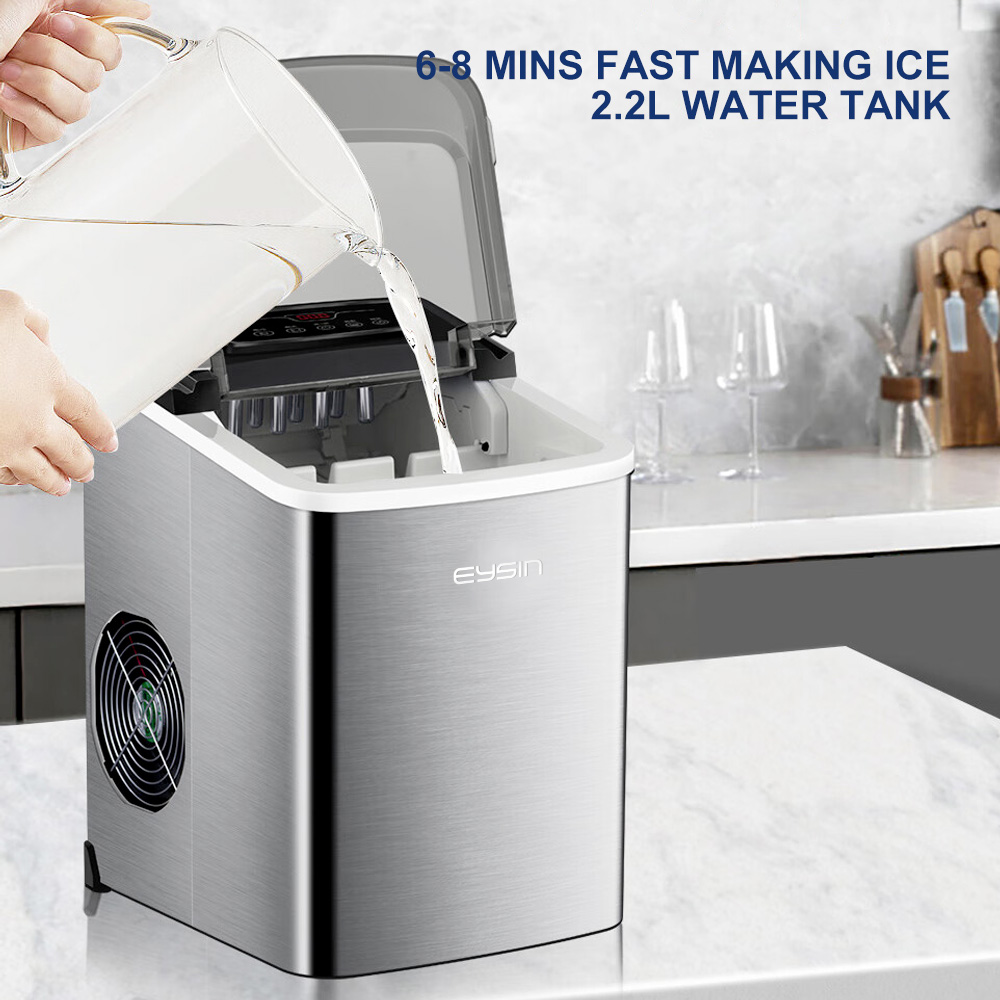[M] EYSIN IC30 Stainless Steel Automatic Ice Maker Machine Portable ...