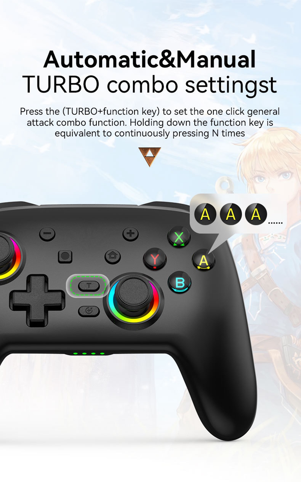 Ovleng S08 Wireless Gamepad Gaming Controller Compatible With Ps 4, Ps ...