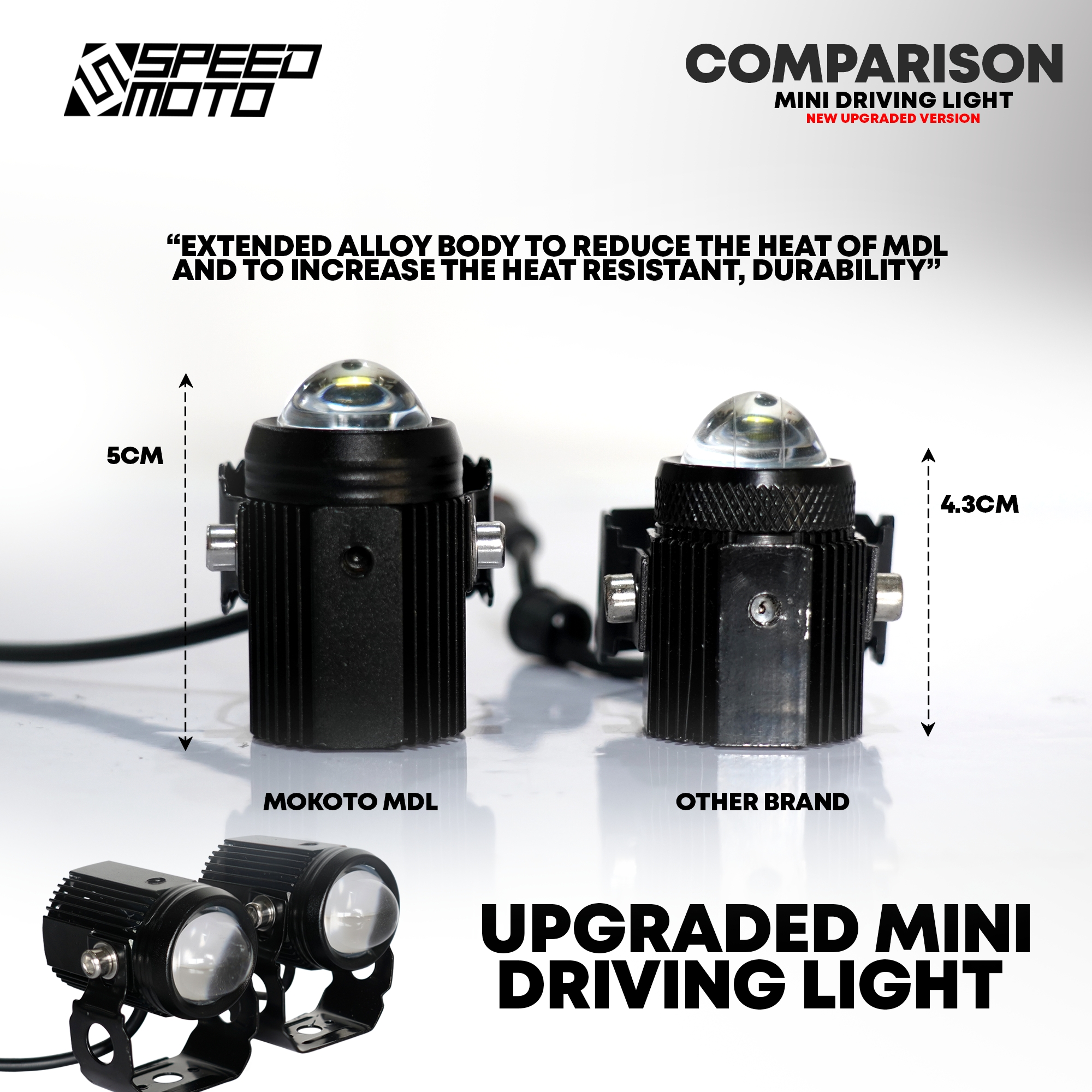 MOKOTO MINI DRIVING LIGHT V2 WHITE AND YELLOW 4WIRES HIGH-LOW BEAM 12V ...