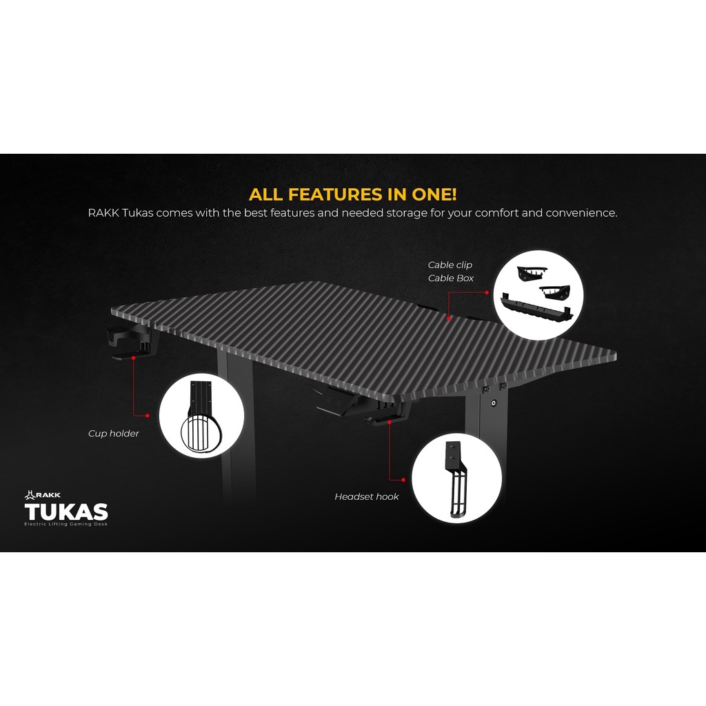 RAKK TUKAS/XL 100cmX60cm/140cmX60cm Gaming Table| Electric Lifting ...