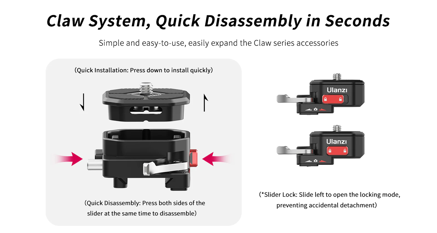 Ulanzi Claw Quick Release Mount for DJI RS3 Mini Gimbal Stabilizer with ...