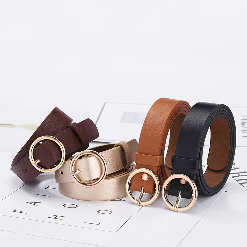 Toras Women Vintage Belts Metal Boho Leather Round Buckle Waist Belt ...