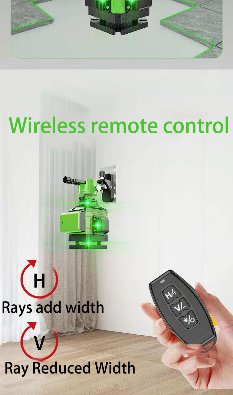 【24H Ship】12 / 16 Line Laser Level Green Light Self-Leveling 360 ...