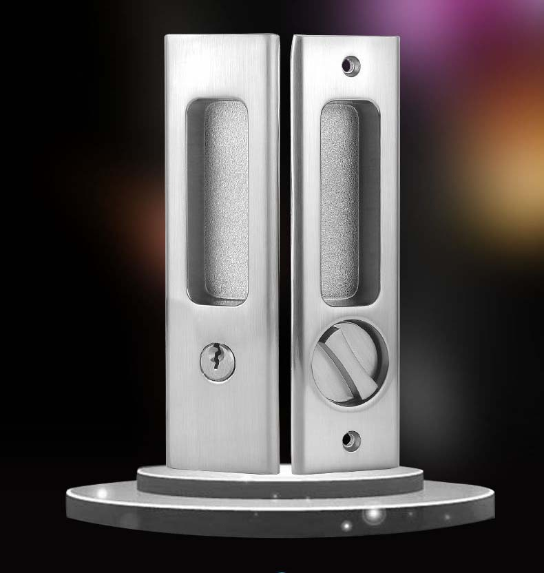 Preferred Lock Black Sliding Door Lock With Key Recessed Handle ...