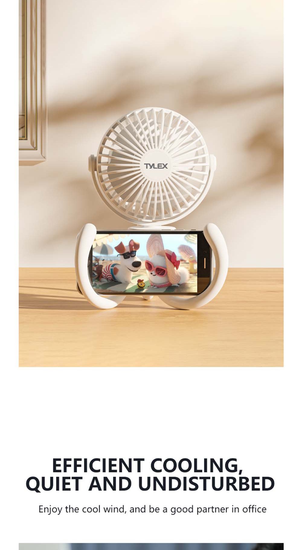 TYLEX XM44 Multifunctional Mini Portable Fan 360 Degree Tilt Deformable ...