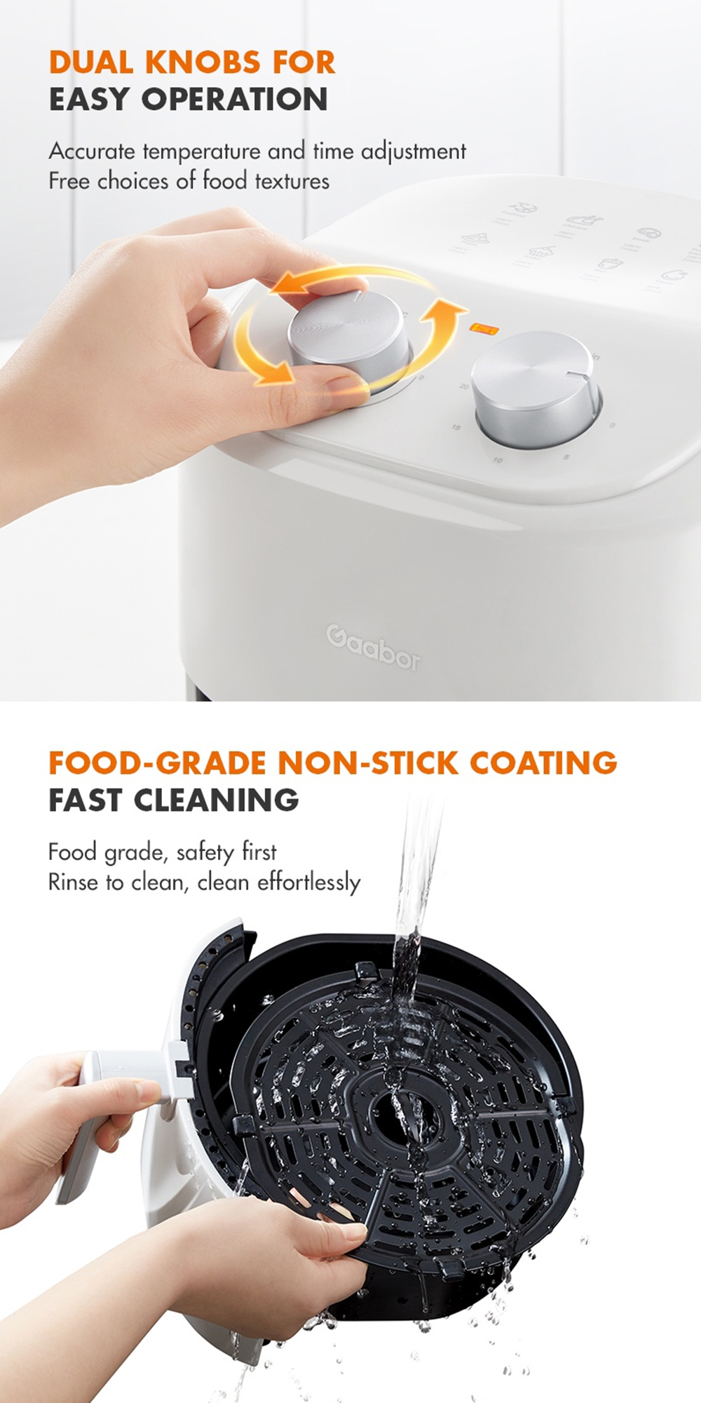 Gaabor GA-M4A01 Air Fryer | 4.5L Super Capacity | Powerful Warm Wind Force | 360° 3 Dimensional ...