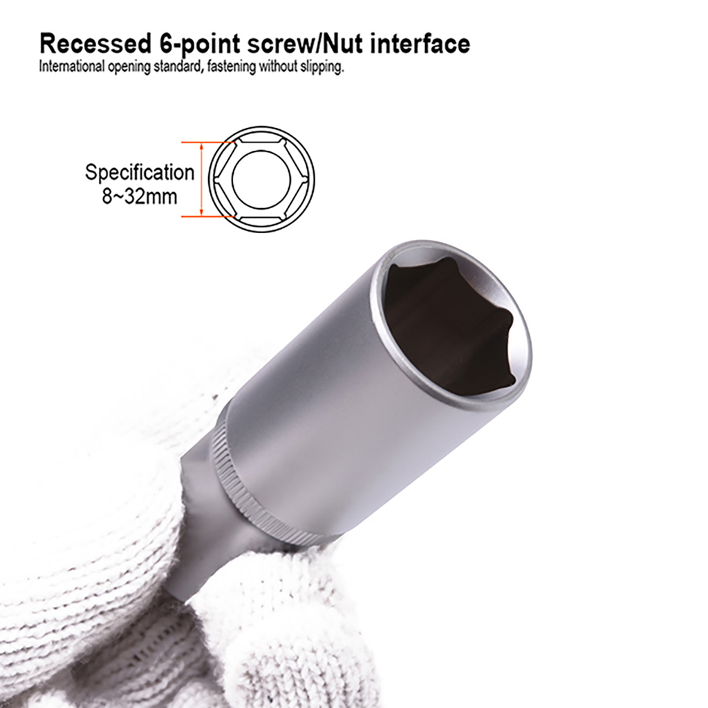 Harden 8mm - 32mm1/2" Hexagon Deep Socket Chrome Vanadium 1/2" Hexagon ...