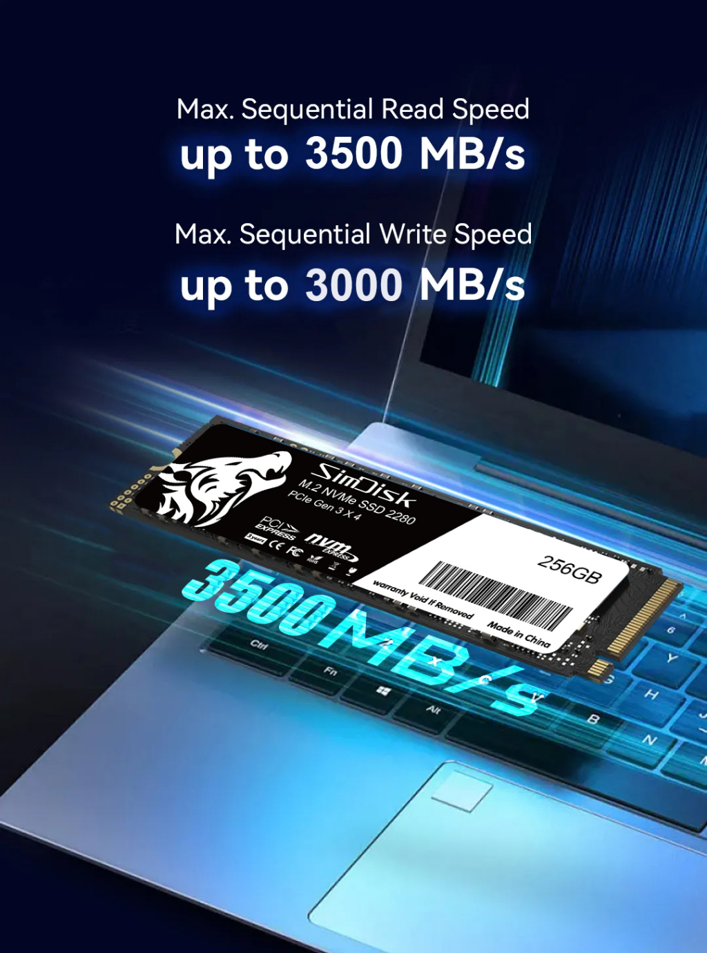 SimDisk M.2 SSD SATA R900-NVMe 3.0 PCIe 256GB 512GB 1TB Laptop PC SSD ...